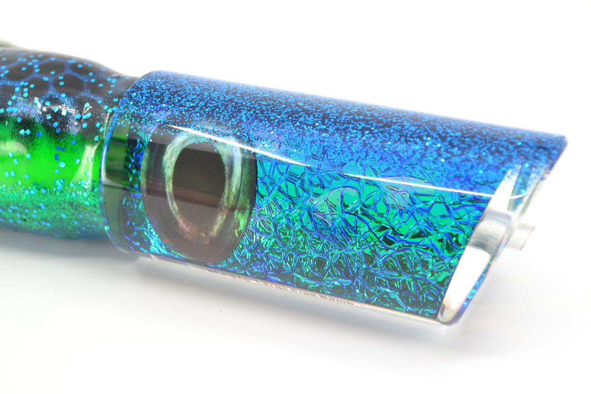 Moyes Lures Blue-Green Oil Slick Blue Glitter Back Large Pipe Bomb 14 ...