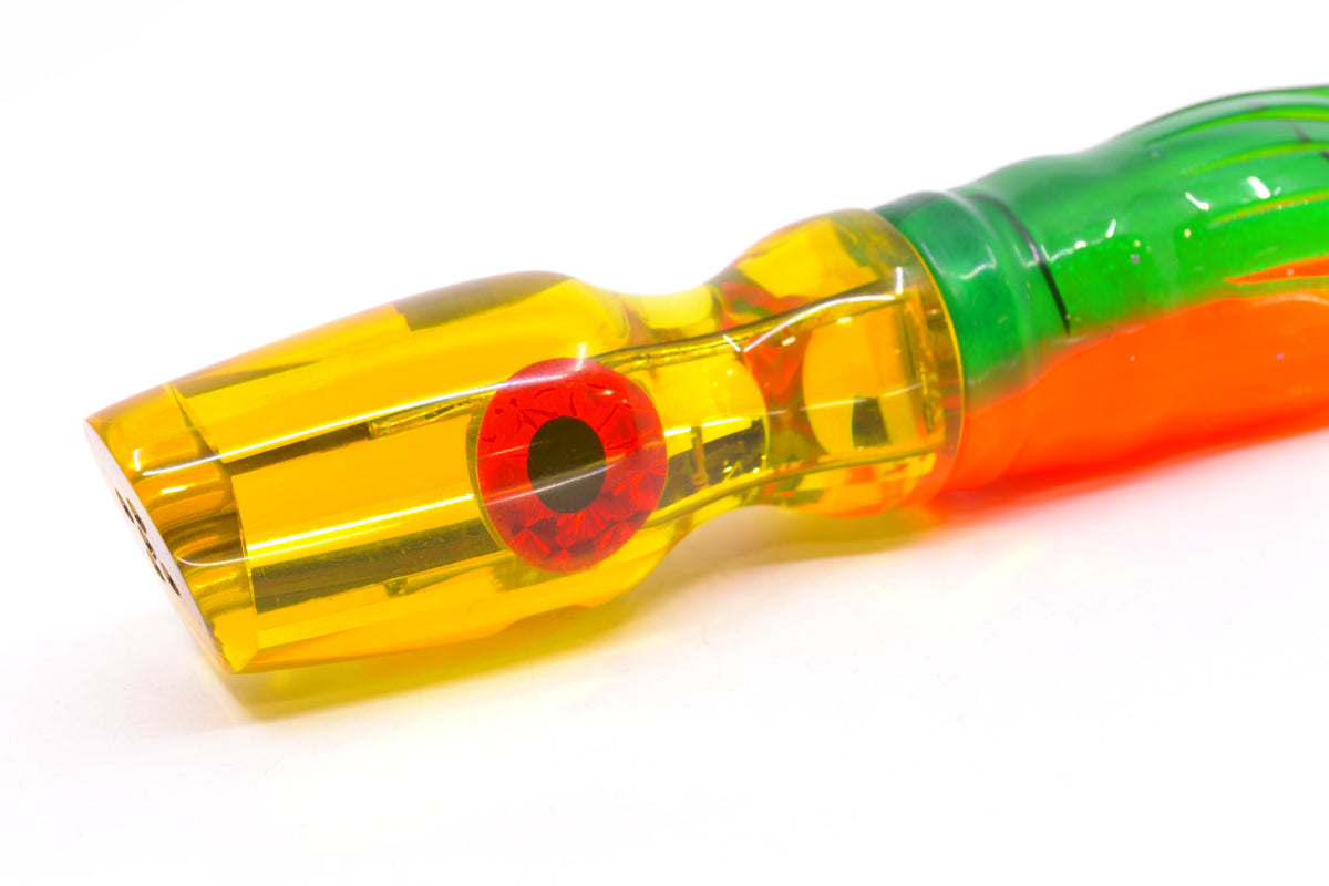 Coggin Lures Yellow Mirrored 4-Hole Bob Knob 12" 10oz Skirted Guacamay ...
