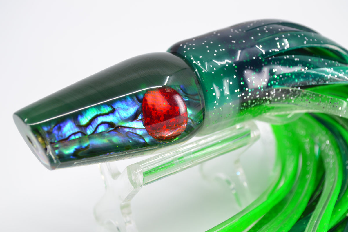 Marlin Magic Classic Paua Shell Green Back Red Eyes Small Pear 9" 3.7o ...
