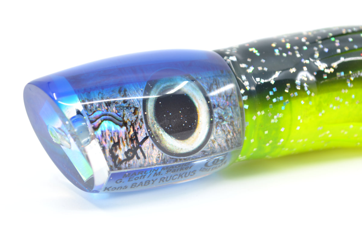 Marlin Magic Paua Shell Blue Back Baby Ruckus 10" 6.5oz Skirted Magic ...