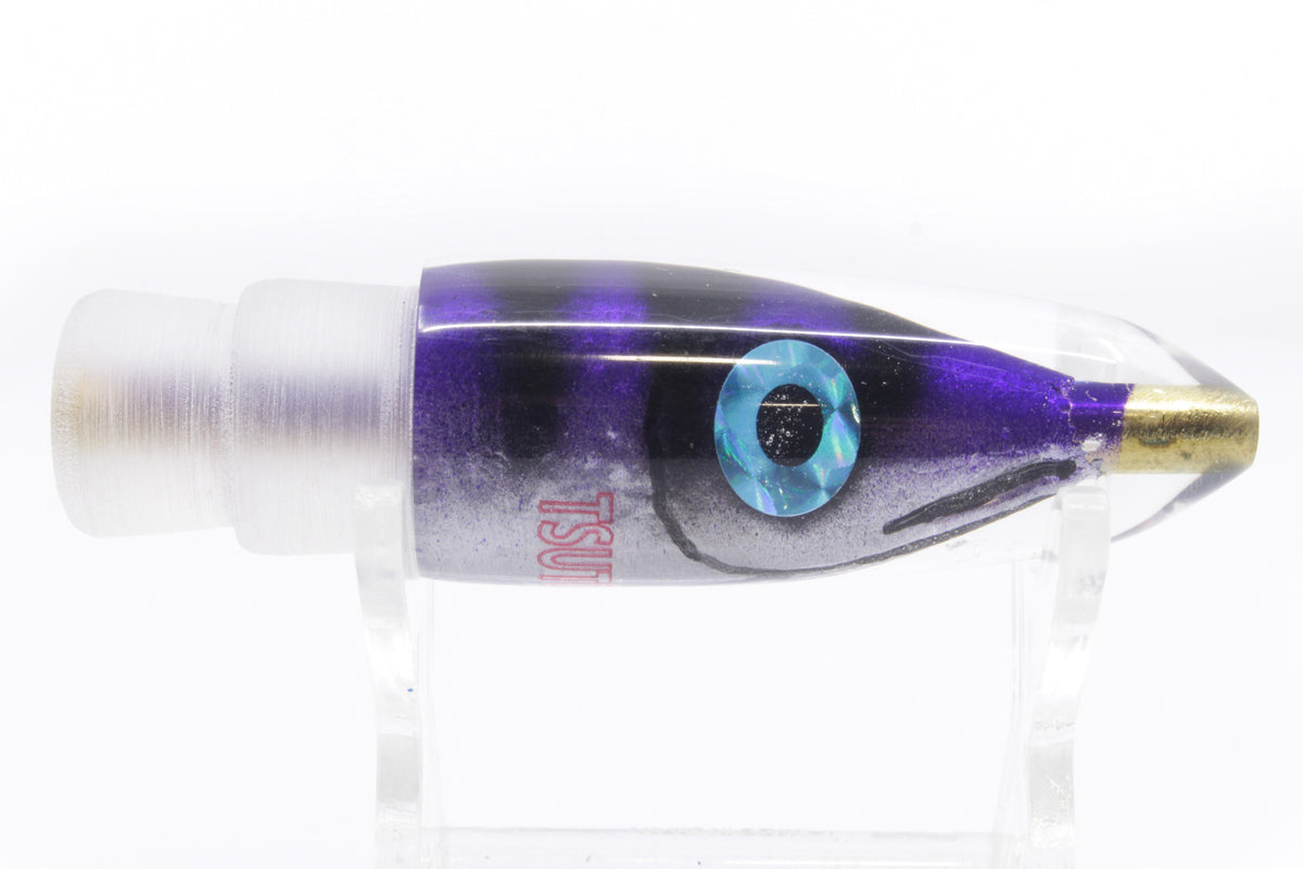 Tsutomu Lures Purple-Black Stripes Fish Head Poke Bullet 6" 2.2oz — GZ ...