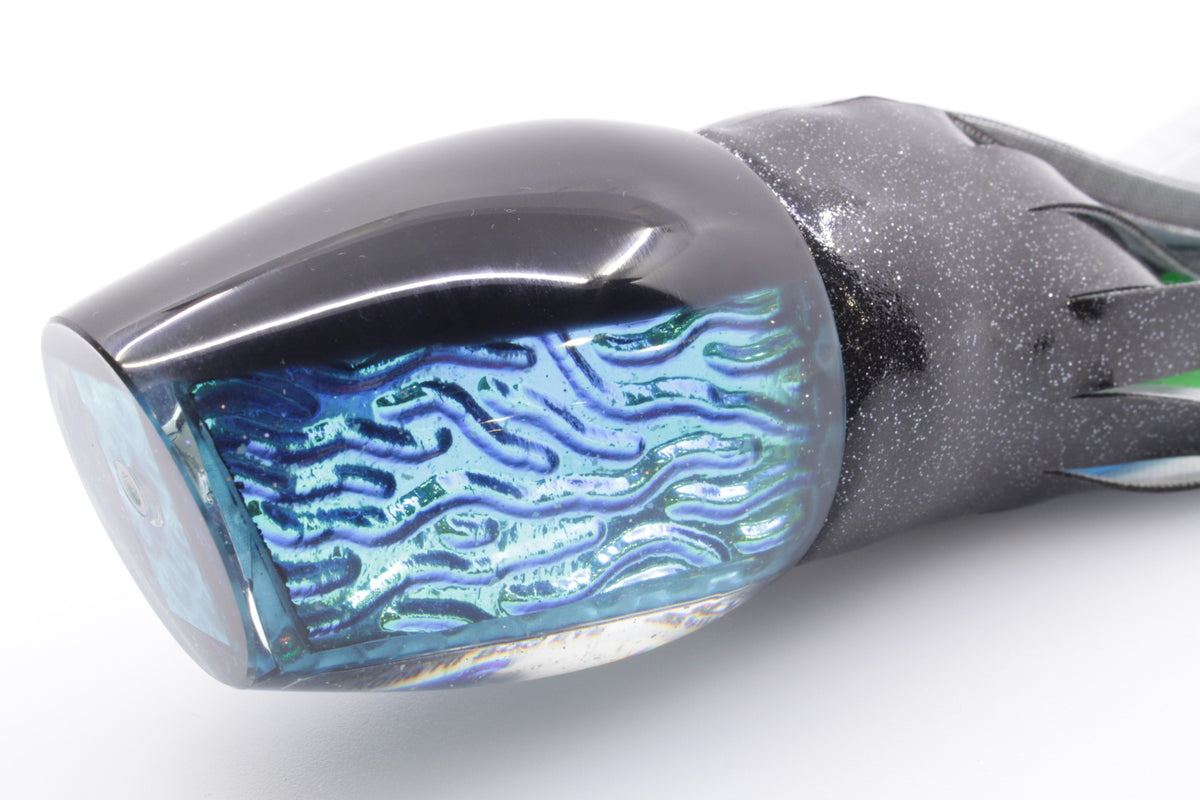 Marlin Magic Ice Blue-Akule Lava Black Back Bog Eye 14" 9.5oz Vinyl Bl ...