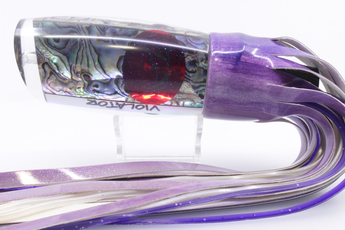 Bonze Lures Paua Shell Red Eyes Violator 14" 14.6oz Fired Tailz Purple ...