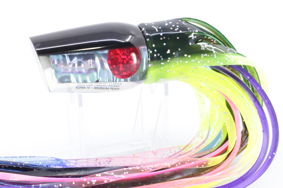 Marlin Magic Blue-Purple Abalone Black Back Red Eye Medium Pear 10" 8 ...