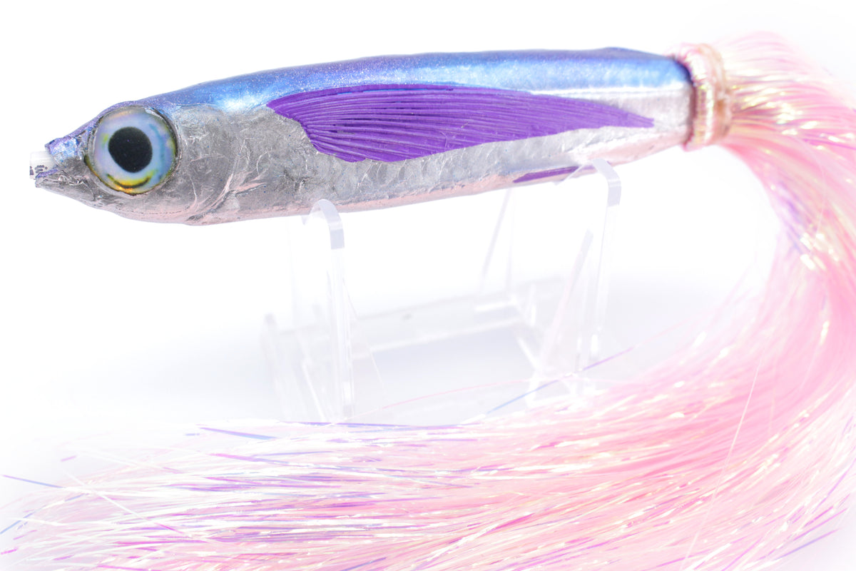 Aloha Lures Silver Rainbow Blue-Purple Stripes Back Slapstick 5" 5.5oz ...