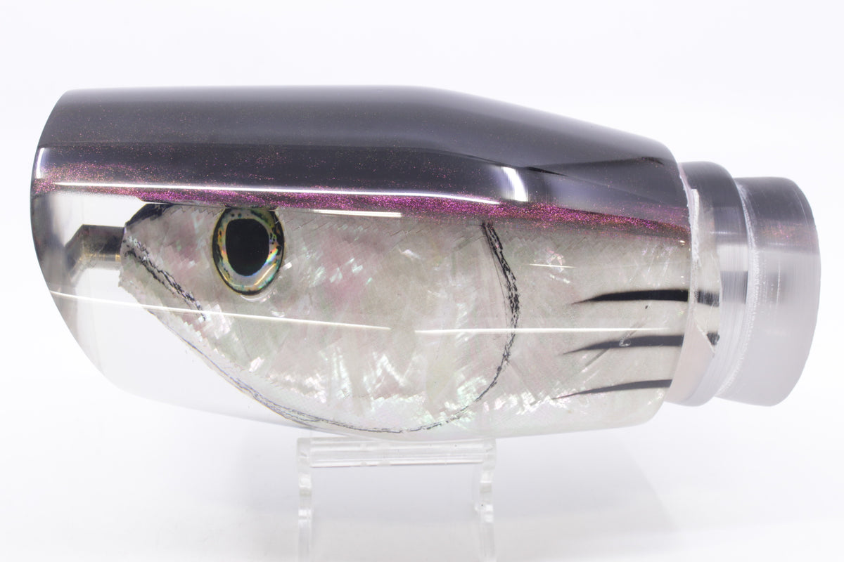 Ali'i Kai Lures Skipjack White Shell Black-Purple Back Fish Head Torta ...