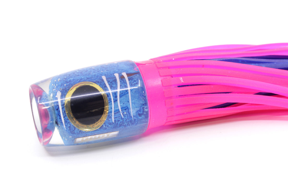 Amaral Lures Blue Pearl White Stripes Baby Jararaca 5" 1.4oz Pink/Blue ...