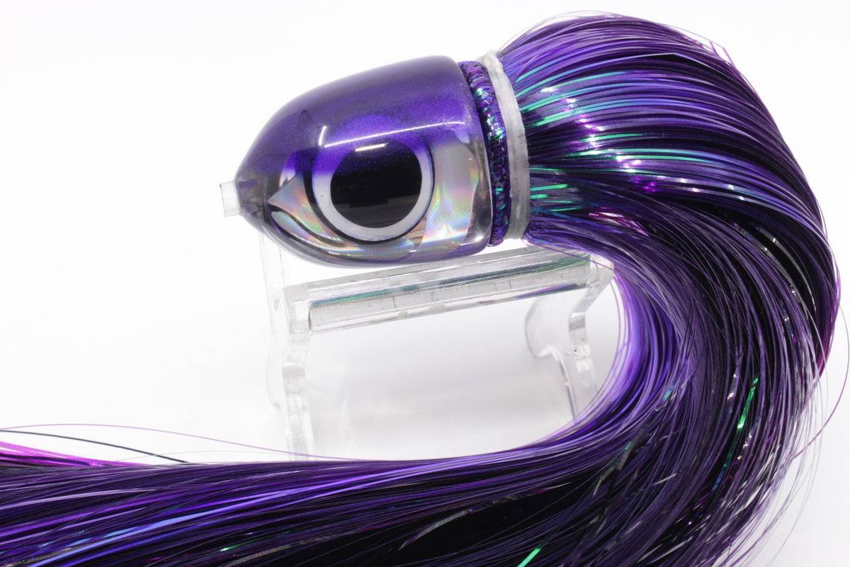 LS Lures Silver Rainbow Purple Back Flyer 7" 2.3oz Flashabou Purple-Bl ...