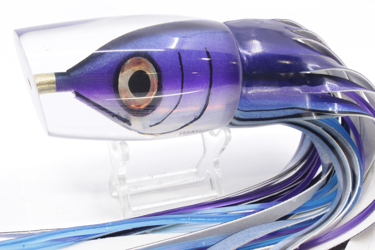 Tsutomu Lures Blue-Purple-Silver Fish Head Super Moke 14" 10.3oz Fired ...