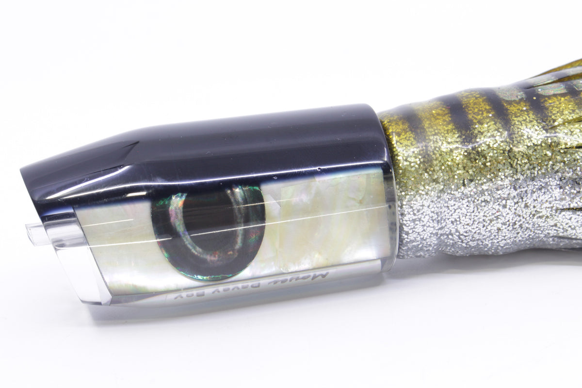 Moyes Lures Golden MOP Black Back Taxi Eyes Davey Boy 12" 8oz Skirted ...