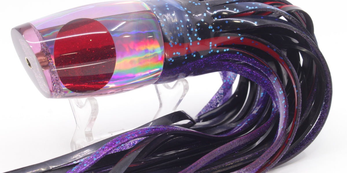 Koya Lures Purple Rainbow Red Eyes Small 861 10" 7oz Skirted Black & B ...