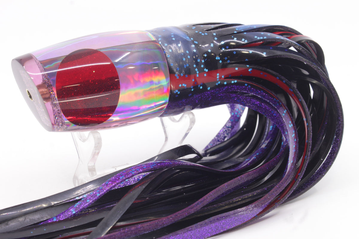 Koya Lures Purple Rainbow Red Eyes Small 861 10" 7oz Skirted Black & B ...