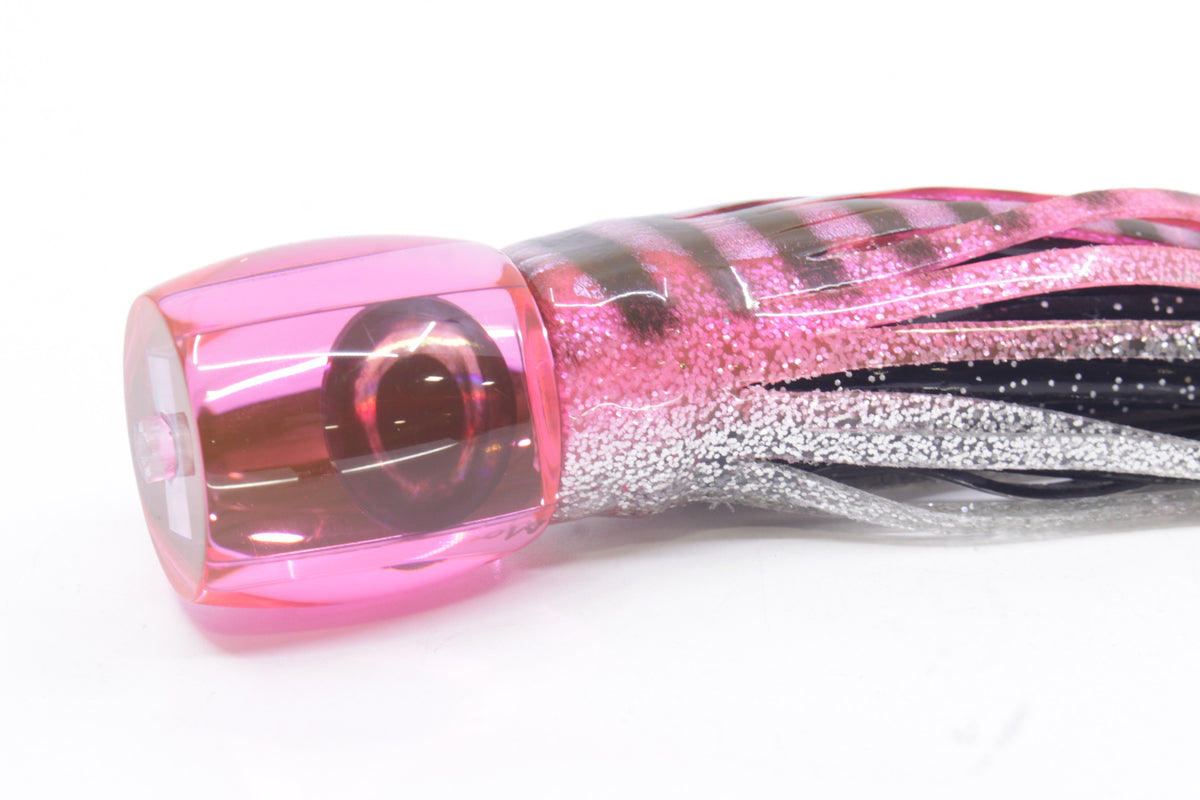 Moyes Lures Pink Mirrored Taxi Eyes Large Tang 9" 3oz Skirted Pink Aur ...
