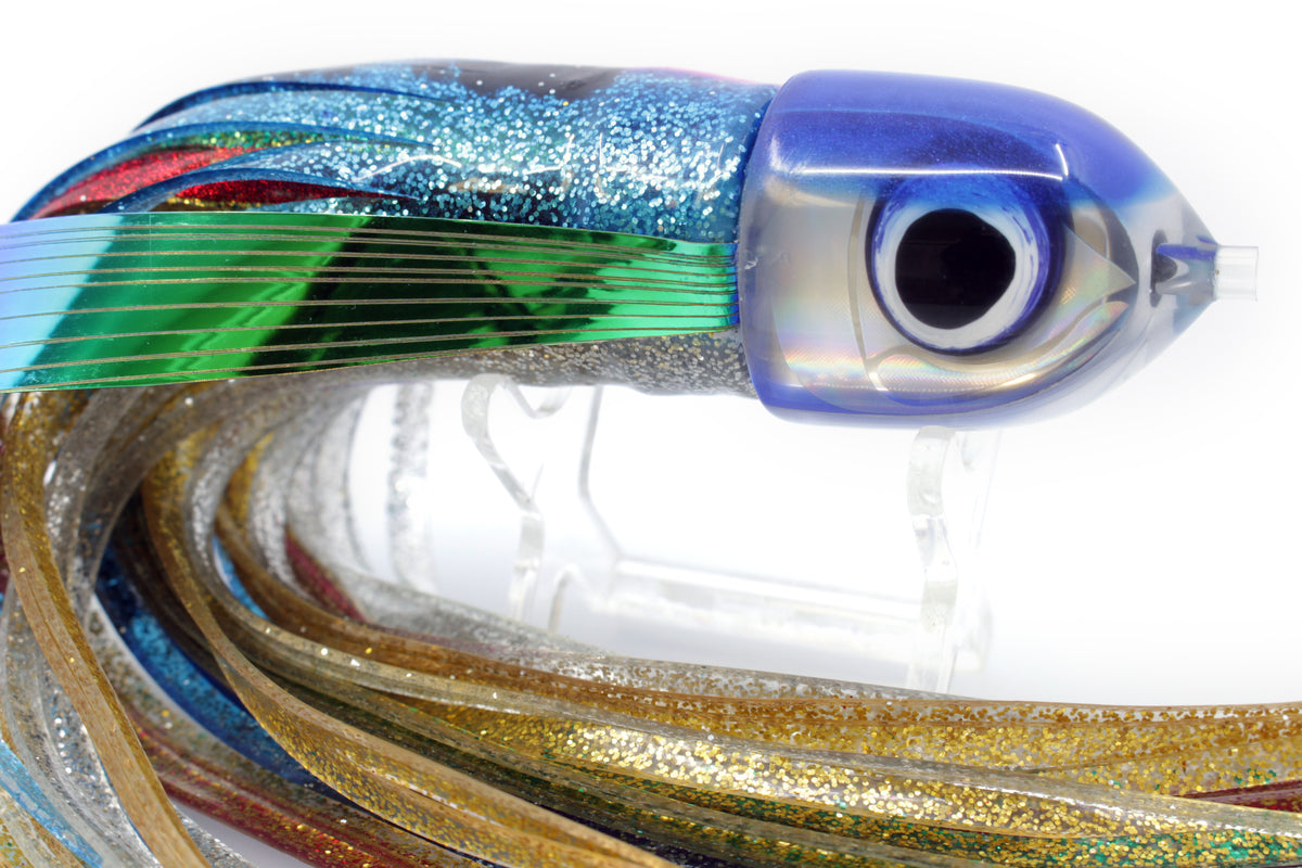 LS Lures Silver Rainbow Blue Back Flyer 9" 4.8oz Skirted Evil with Win ...