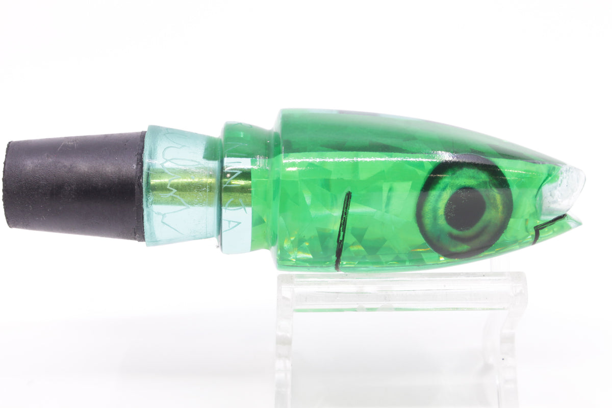 Aloha Lures Green Rainbow Flake Natural Eyes Super Ninja 9" 4oz — GZ ...