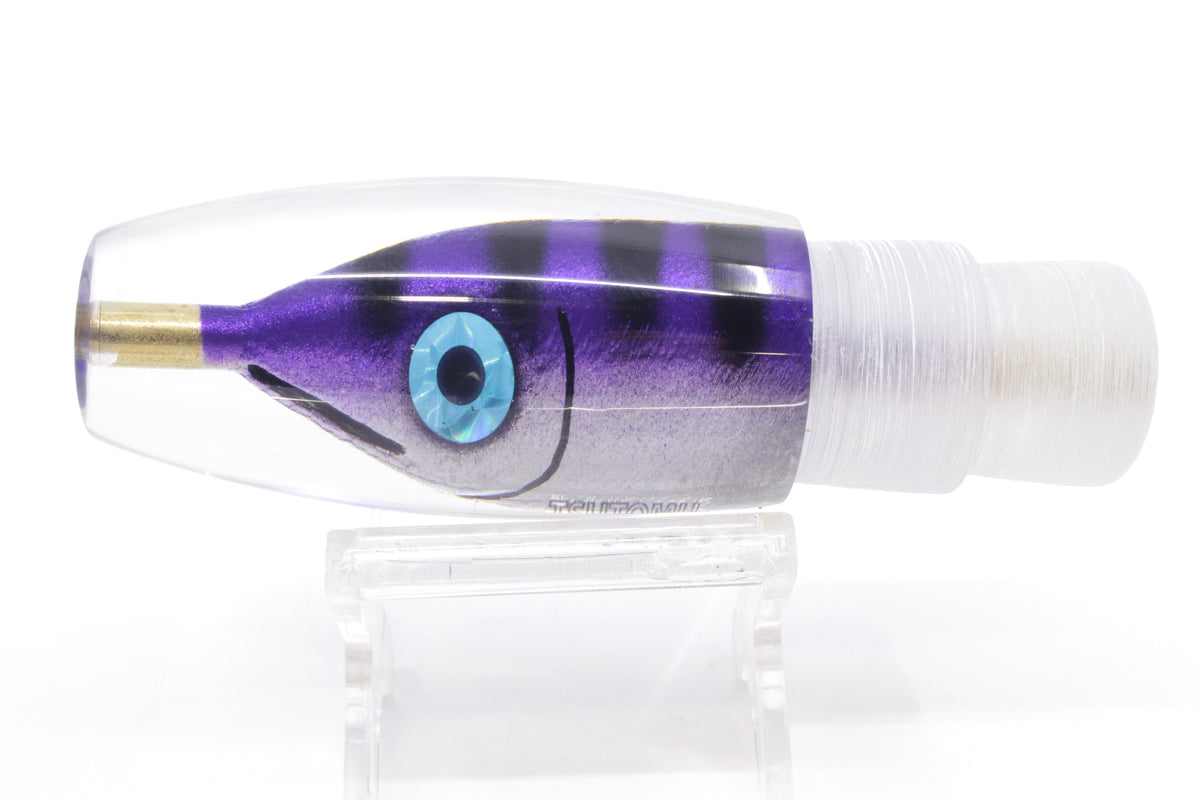 Tsutomu Lures Purple-Black Stripes Fish Head Blue Eyes Moke Invert 9 ...