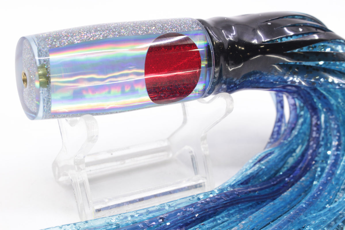 Koya Lures Ice Blue Rainbow Red Eyes Hard Head 7" 3oz Skirted Black-Bl ...