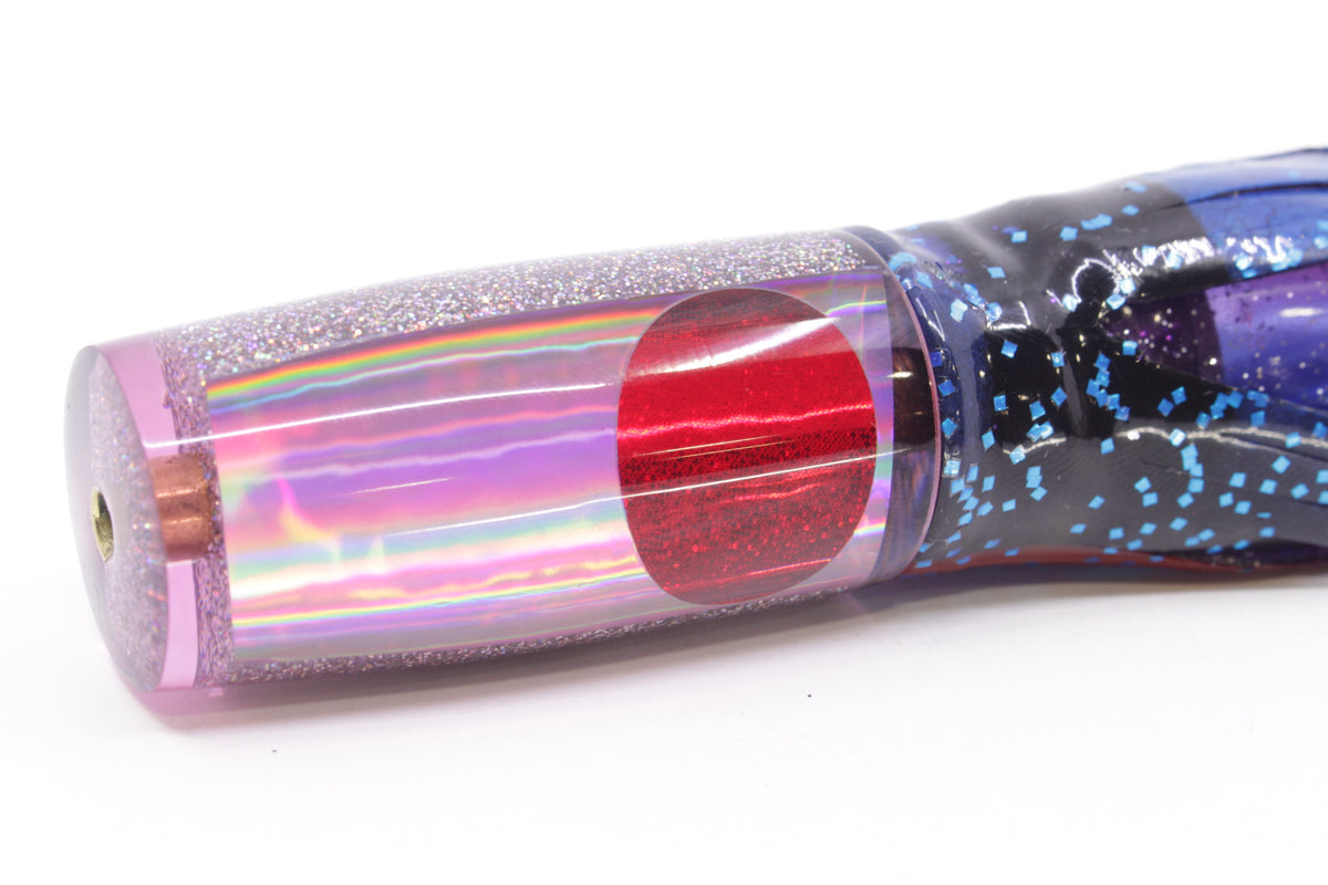 Koya Lures Purple Rainbow Red Eyes Hard Head 7" 3oz Skirted Blue & Bla ...