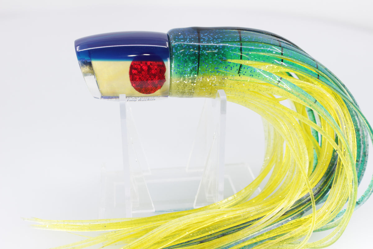 Marlin Magic Golden MOP Green Back Red Eyes Tiny Ruckus 7" 3oz Skirted ...