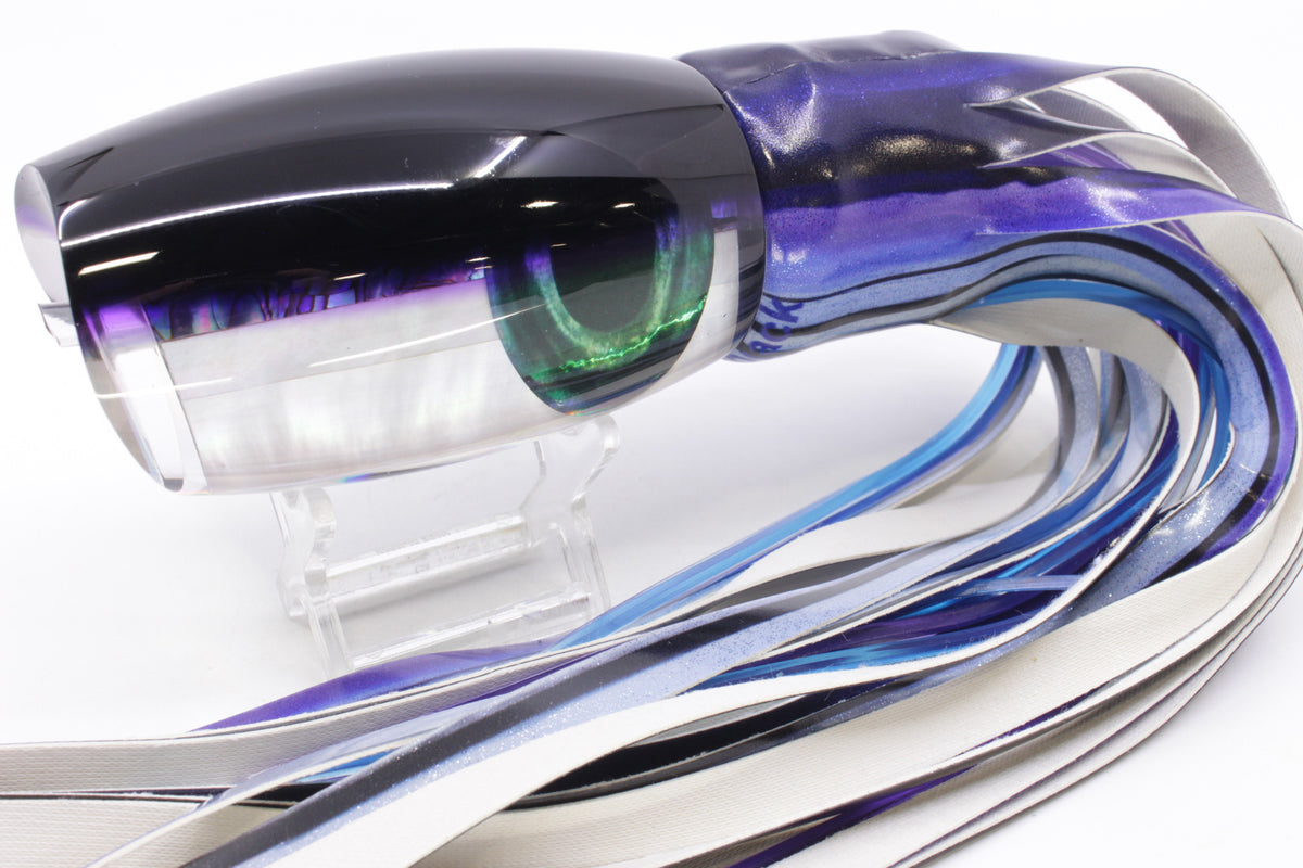 Moyes Lures Skipjack Paua-MOP Black-Purple Back 1305 16" 14oz Fire Tai ...