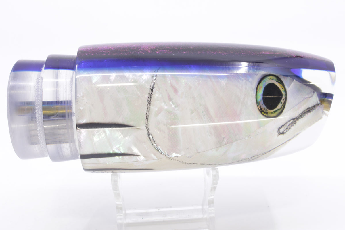 Ali'i Kai Lures White Shell Purple-Blue Back Skipjack Fish Head XL Plu ...