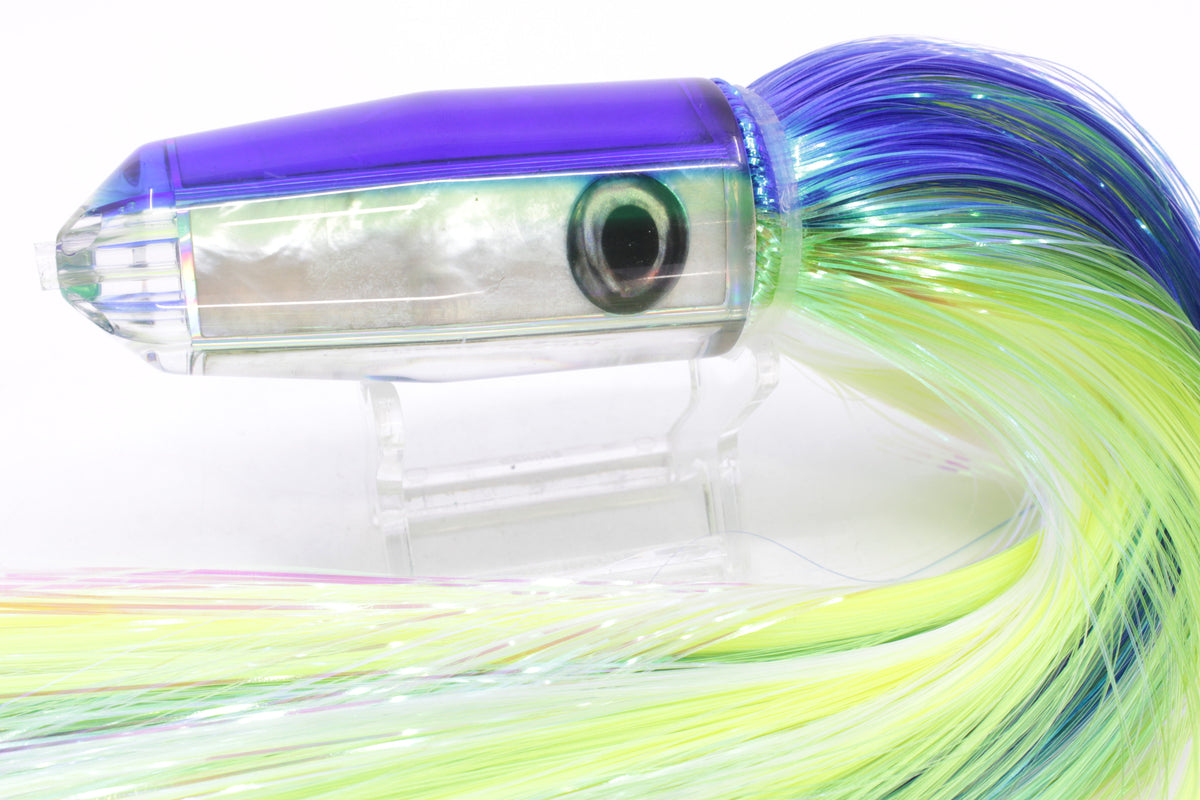 Moyes Lures White MOP Blue-Yellow Back 4-Hole Medium Sicario Bullet 10 ...