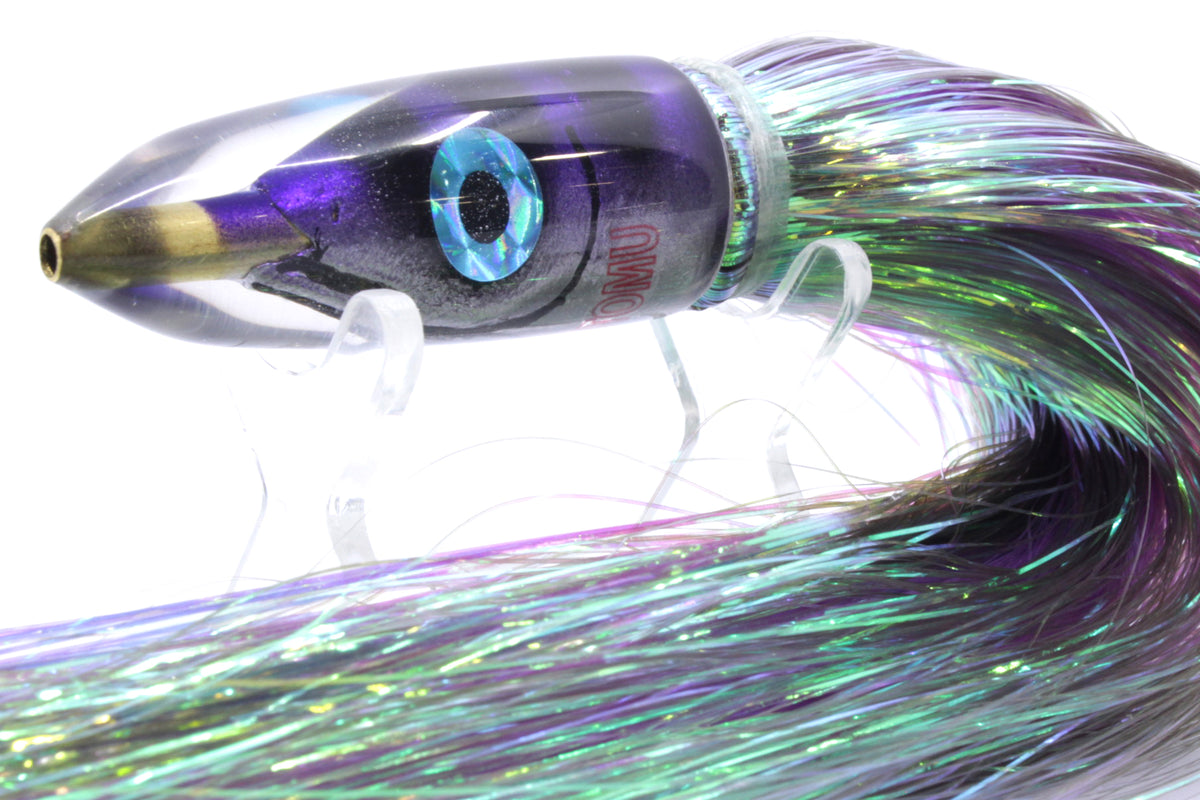 Tsutomu Lures Purple-Black Stripes Fish Head Poke Bullet 6" 2.8oz Flas ...