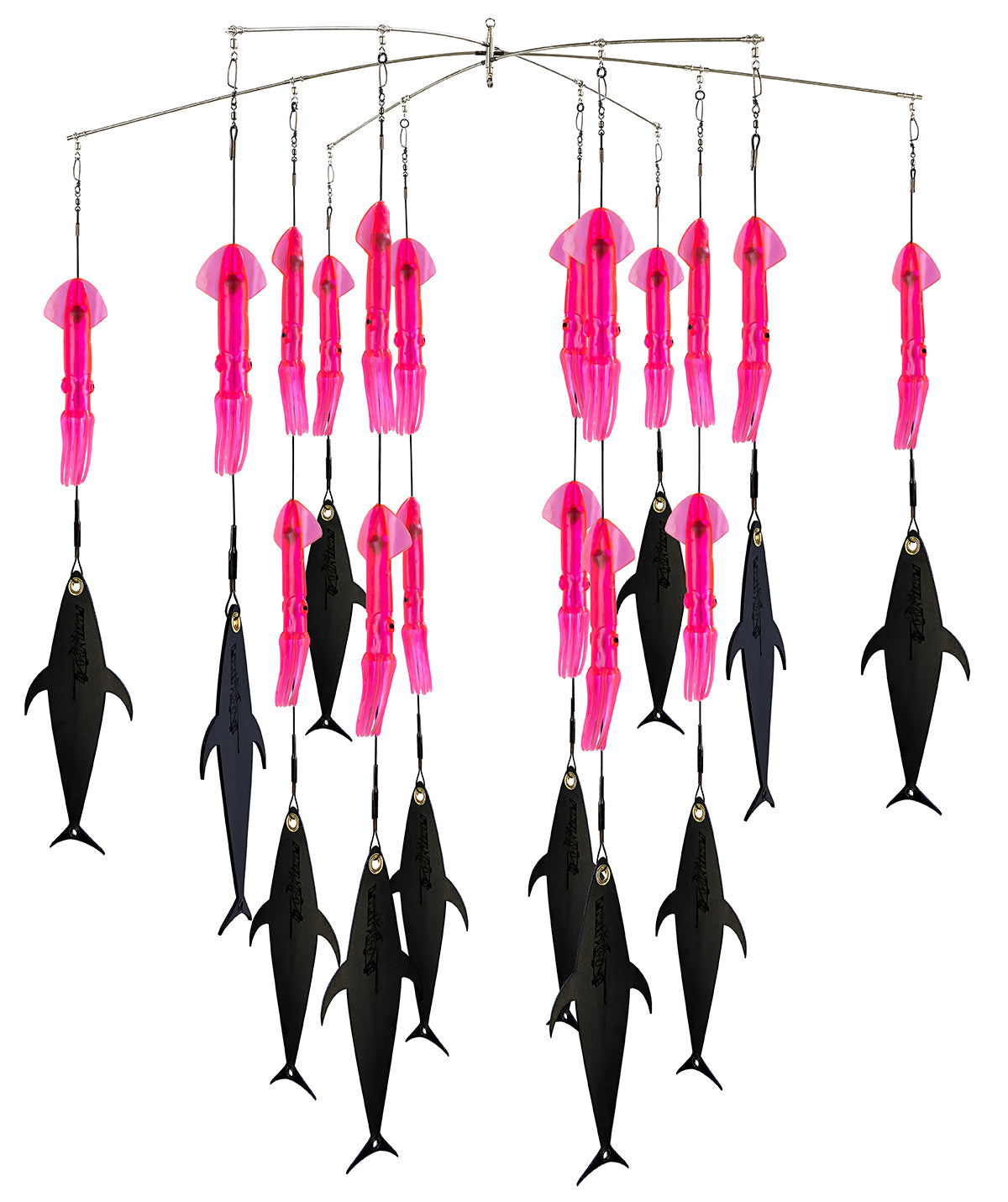 Fish Razr FlapZ x12 & 9" Squid x18 Dredge 38" Bar — GZ Lures Big Game ...