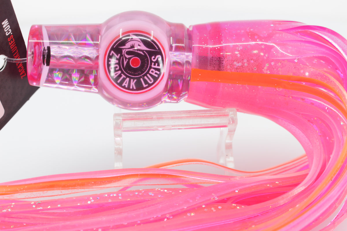 Zacatak Lures Pink Rainbow Scale Medium Fatso 9" 4.7oz Skirted Pink Ho ...
