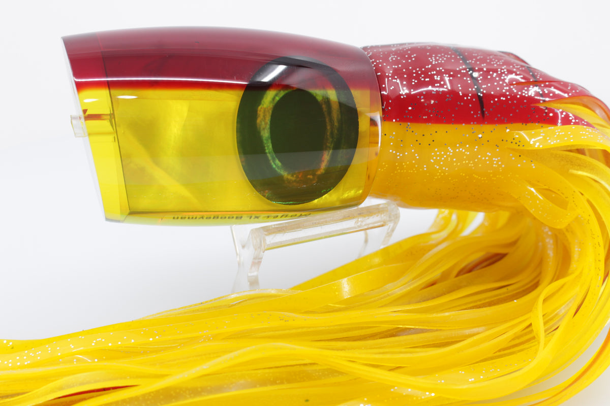 Moyes Lures Yellow MOP Red Back XL Boogeyman 16" 14.4oz Skirted Bleedi ...